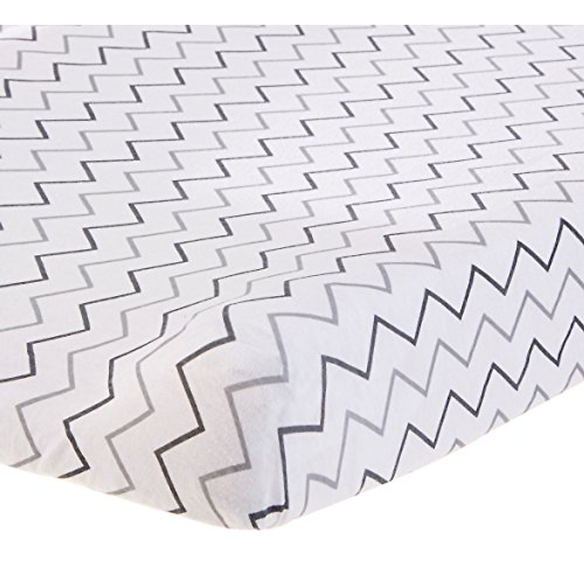 American Baby Company 2 Pack Printed 100% Cotton Knit Fitted Contoured Changing Table Pad Cover - Compatible with Mika Micky Bassinet, Gray Stars and Zigzag, for Boys and Girls