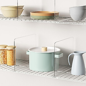 HBlife 6 Pack Acrylic Wire Shelf Dividers, Clear Closet Shelf for Wire Closet, Closet Separator for Shelves Bedroom Sweater Organizer for Closet, Easy to Install