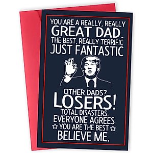 BETHEGIFT Funny Card for Dad from Daughter, Son, Kids - Dad Birthday Card - Christmas Gifts for Dad Card - Dad Christmas Gifts - Fathers Day Card for Dad - Humorous Dad Greeting Cards