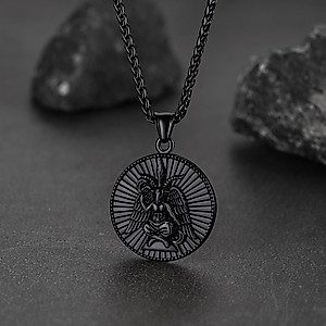 FaithHeart Satan Church Jewelry Sabbatic Gift Sigil of Lucifer Pendant Necklace Women Baphomet Goat Neck Charms