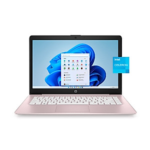 HP 2022 Stream 14" HD BrightView Laptop, Intel Celeron N4120 Processor, 8GB RAM, 320GB Storage(64GB eMMC+256GB Micro SD), Intel HD Graphics, 720p Webcam, 1 Year Office 365, Rose Gold, Win 11