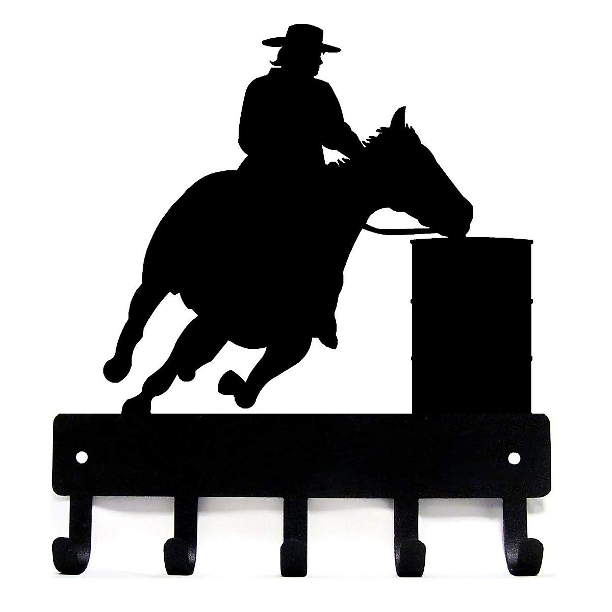 The Metal Peddler Barrel Racer Key Rack Hanger - Small 6 Inch Wide - Made in USA