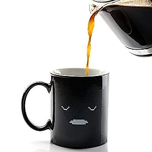 InGwest. Morning Coffee Mug. 11 ounce. Changing Color Mug for you and your friend. Ceramic Heat Sensitive Color Changing Coffee Mug. Novelty Heat Sensitive Mug With Funny Smile