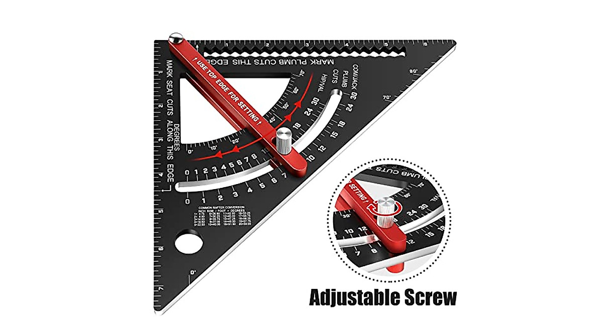 Gohelper 7-Inch Aluminum Carpenter Square for Woodworking & Framing