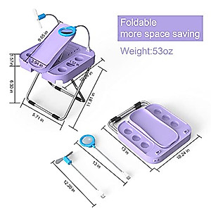 Pedicure Foot Rest With LED Magnifier And Drying Fan, Adjustable Foot Rest, Reinforced And Thickened,Stable And Easy For Pedicures At Home, With Storage Box,Beauty Pedicure kit