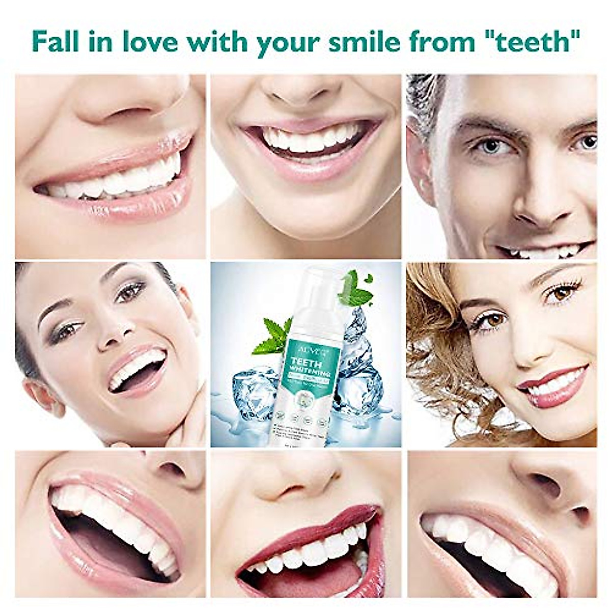 2Pcs Toothpaste Cleansing Foam, 60ml Teeth Whitening Mouse Toothpaste, Baking Soda Toothpaste, Intensive Deeply Stain Removal, Travel Friendly, Easy to Use, 360° Oral Care, Ultra-fine Mousse Foam