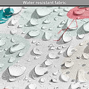 Ambesonne Tropical Fabric by The Yard, Flamingo Birds on Polka Dots Exotic Monstera Leaves Pastel Hawaiian, Decorative Fabric for Upholstery and Home Accents, 1 Yard, Coral Seafoam