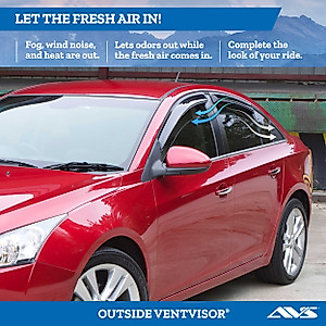 Auto Ventshade [AVS] Ventvisor / Rain Guards | Smoke Color, 4 pc | 94914 | Fits 2007 - 2013 Toyota Yaris Sedan (Excludes Hatchback)