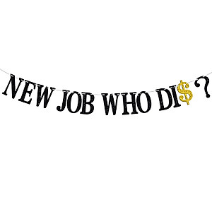 New Job Who Dis Banner - Congrats Coworker/The Beginning of a New Chapter - New Job Gift for Her/His - Going Away/Corporation Farewell Party Decoration Supplies
