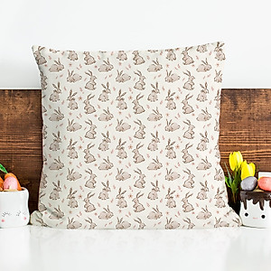 Whaline 10Pcs Easter Cotton Fabric Bundles Easter Bunny Egg Carrot Flower Fat Quarters Pastel Easter Spring Quilting Patchwork for DIY Handmade Craft Party Decor, 18 x 22 Inch