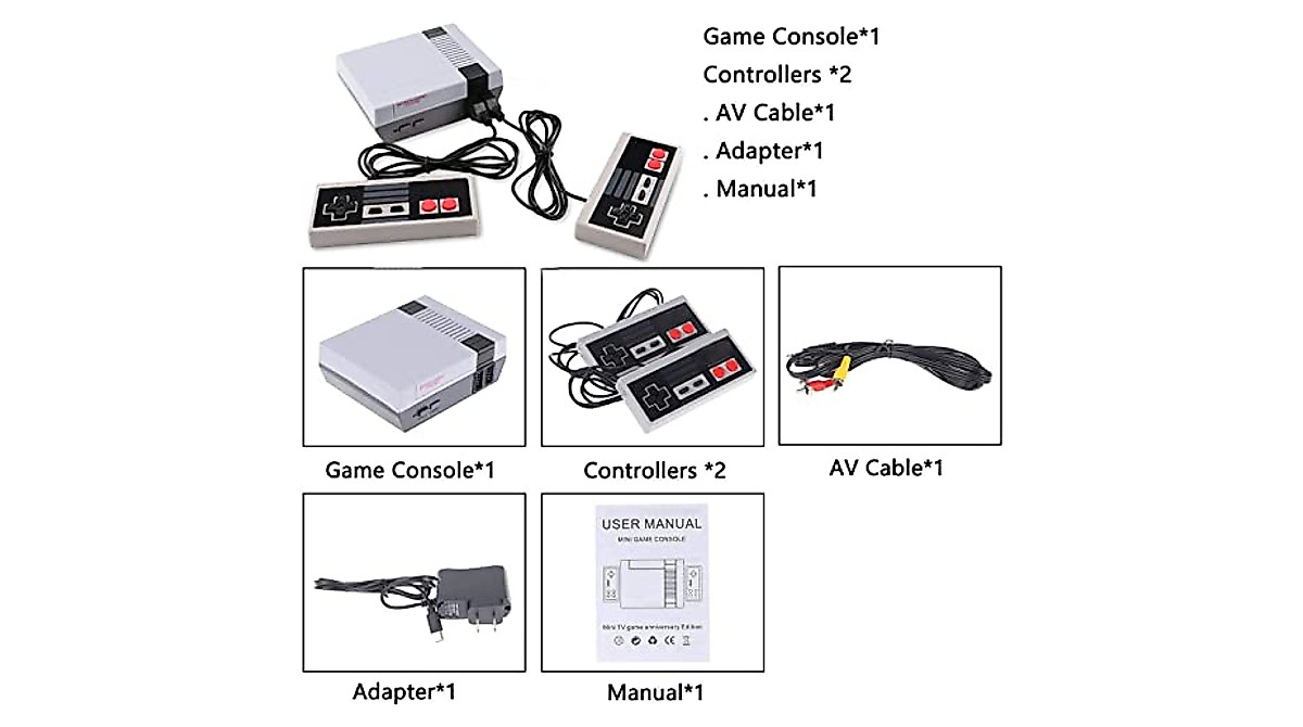 Retro Game Console with 620 Built-in Games - Plug & Play 8-bit System