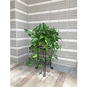 TREEZITEK 18.9inch Tall Plant Stand for Flower Pot Heavy Duty Potted Holder Indoor Outdoor Metal Rustproof Iron Garden Container Round Supports Rack