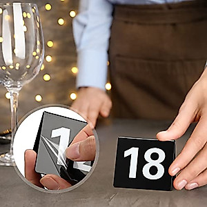 Tuanse Table Numbers 1-25 Acrylic Double Side Numbered Table Tents Plastic Restaurant Wedding Table Number Table Tent Numbers Cards Signs for Party Banquets Wedding Reception (Black, White)