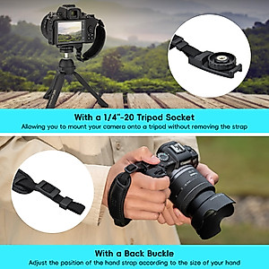 JJC Camera Hand Grip Strap for Nikon Z fc Zfc Z5 Z6 Z7 Z6II Z7II Z50 D7500 D7200 D5600 D3500 D3200 Coolpix P1000 P950 B700 B600 P7800 P900 P610 B500 for Canon 5DM4 5DM3 6DM2 7DM2 OM-D E-M5 Mark III