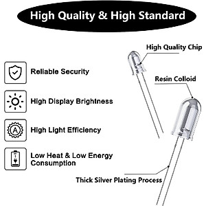 100 Pcs Led Diode Kit, YIWANSON Small 5mm Single Clear Light Electronics Micro Lamp 2V Arduino Lighting Kit for Models, Science Project, Circuit Board, Christmas Lights Decor, Green, 5mm Green