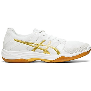 ASICS Women's Gel-Tactic 2 Volleyball Shoes, 12, White/Rich Gold