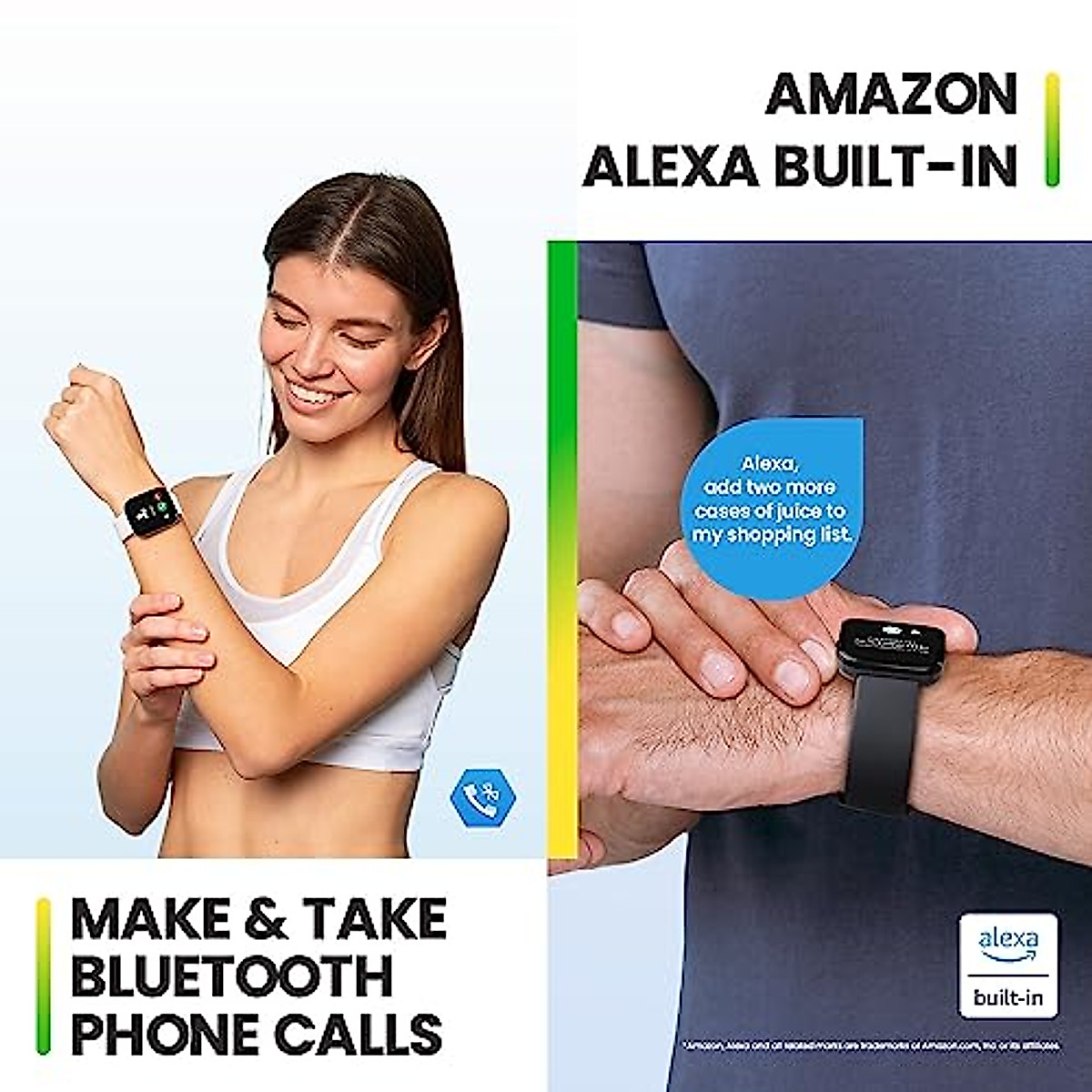 Amazfit Bip 5 Smart Watch 46mm, GPS, Amazon Alexa Built-in, Bluetooth Calling, 10-Day Battery, Heart-Rate & VO2 Max, Sleep Health Monitoring, AI Fitness Tracker App, for Android & iPhone, Black
