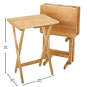 Winsome Wood Alex Snack Table Natural Set 5 Pc, 25.98 inches