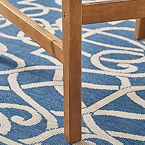 Christopher Knight Home Short Outdoor Acacia Wood Barstools, Teak Finish and Green (Set of 4)