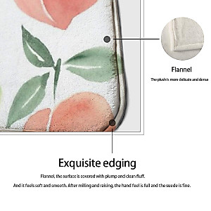 Dapuge, 2 Pcs Kitchen Rug Set, Peaches NonSlip Kitchen Mats and Rugs Soft Flannel NonSlip Area Runner Rugs Washable Durable Doormat Carpet, White, OneSize