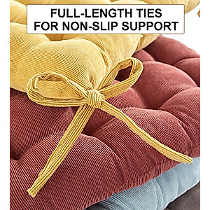 WJXBoos Set of 2 Chair Pads,Rectangle Seat Pads,Super Soft Stool Cushions Square Seat Cushions with Ties for Small stools School Office (Grey,16"*16"*2")