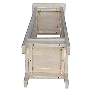 IC International Concepts, Mission Plant Stand, Solid Real Wood, Sturdy Parawood, Dimensions 12" W x 12" D x 36" H, Balcony/Kitchen/Dining/Bedroom/Living, Paint/Stain Ready, Unfinished