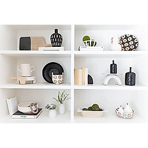 Mud Pie Modern White Stoneware Stand, 6" x 10 1/2" dia, CREAM