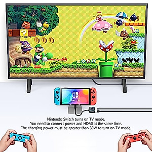 Switch Dock for Nintendo Switch OLED, 3 in 1 Switch TV Adapter with 4K HDMI, USB 3.0 Port, Type C 100W Charging, Portable Switch Docking Station Travel, for Samsung Dex S23, MacBook