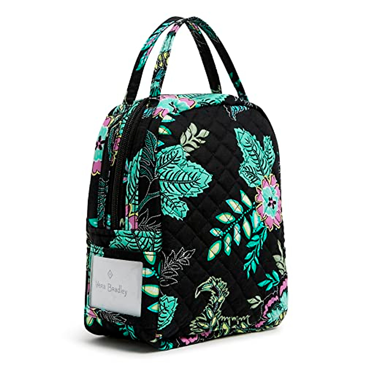 Vera Bradley Women's Cotton Lunch Bunch Lunch Bag, Island Garden - Recycled Cotton, One Size