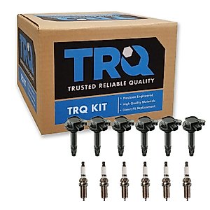 TRQ Ignition Coil & Iridium Spark Plug Kit Set for Ford Lincoln New