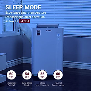 DELLA 14,000 BTU Portable Air Conditioner with Heat Pump Smart WiFi Enabled, Electric Auto Swing Fan Dehumidifier AC Unit with Remote Control Window Kit, Cools Up To 650 Sq. Ft.
