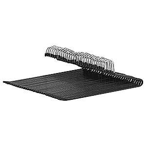 Amazon Basics Trouser/Slack Hangers Easy Slide Organizers, 30-Pack, Black/Silver