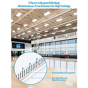 LEONLITE LED Linear High Bay Light 4FT, 225W 30375LM Adjustable Tilt Linear High Bay Shop Light, 135LM/W, 120-277V, 0-10V Dimmable Commercial Hanging Shop Lights for Warehouse, 5000K Daylight, ETL