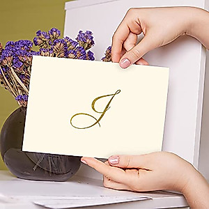 Designer Greetings Monogram Boxed Note Cards, Personalized Stationery Set (10 Count), Letter J