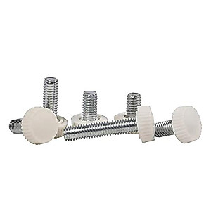 L-A M5x8mm Thumb Screw Knobs Grip Thumb Screw Threaded Knurled Knobs Grip (10 Pcs White）