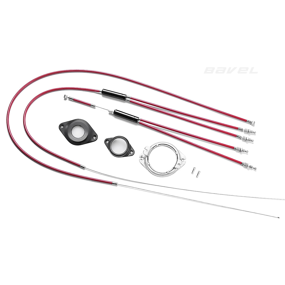 BMX Bike Gyro Brake Cables,Full Kit BMX Bicycle Brake Line Set Cable Wire,Front + Rear (Upper + Lower) with Spinner Rotor (Complete Set) for Bike Part Replacement - Red (RED)