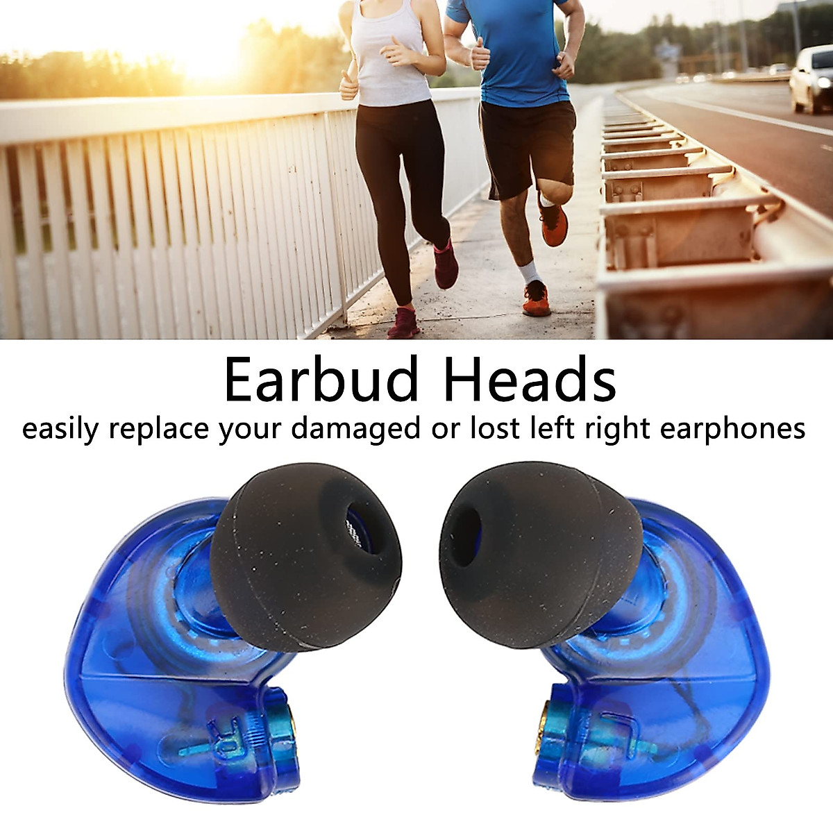 ASHATA for SE215 Wired Sound Isolating Earbuds Head, 1 Pairs of Pluggable Replacement Stereo Earphone Head for SE315 SE535 SE215, with MMCX Interface (Clear Blue)