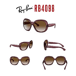 Ray-Ban Jackie ohh ii RB4098 6593T5 60MM Transparent Dark Brown/Grey Gradient Brown Polar Polarized Cateye Sunglasses for Women + BUNDLE With Deisgner iWear Complimentary Eyewear Kit