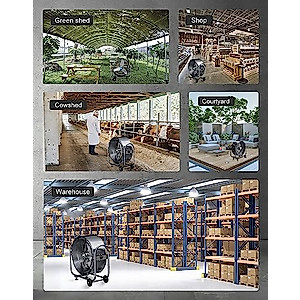 iLIVING ILG8M24-70EC BLDC High Velocity Floor Fan, 24-Inch, Gray