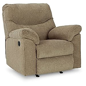 Signature Design by Ashley Alphons Transitional Polyester Tufted Rocker Recliner, Light Brown