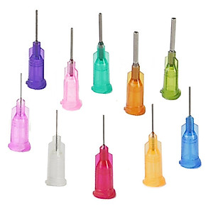 Brostown 120Pcs 1/2" Industrial Liquid Dispenser Needle Adhesive Glue Dispensing Blunt Tip Luer Lock