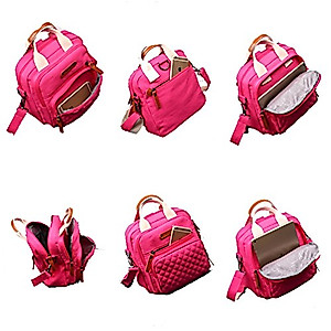 Mini Multi-Function Diaper Bag Tote Messenger Backpack-Red