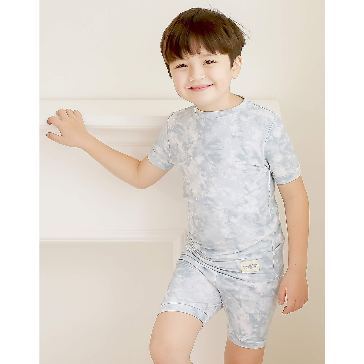 VAENAIT BABY Infant Toddler Boys Girls Pajamas Sleepwear Summer Short Pjs 2pcs Set Painting Powderblue S