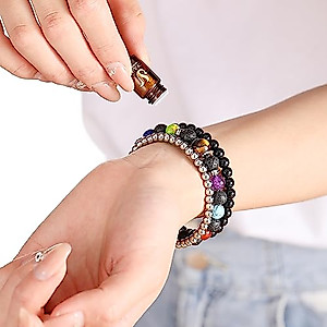 SYJUAN Coolest Mindfulness Yoga Gifts 7 Chakra Bracelet Multi Layer Worry Stone for Anxiety Aromatherapy Diffuser Reiki Meditation Gifts for Women