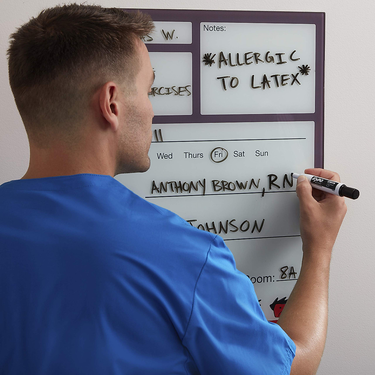 EXPO Magnetic Dry Erase Markers with Eraser, Chisel Tip, Assorted, 8 Count