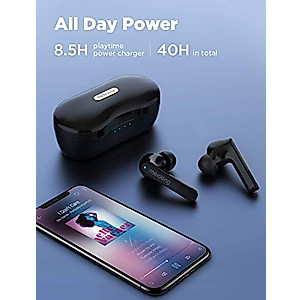 meidong True Wireless Earbuds, Bluetooth Earbuds Headphones V5.0 KY06 in-Ear Earphones (Black)
