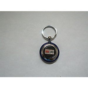 1960's SUNBEAM TIGER VINTAGE LOGO ROUND PLASTIC KEYCHAIN - BLUE