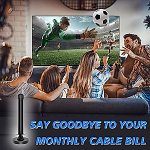 TV Antenna for Smart TV Without Cable, Indoor Digital TV Antenna Long Range with Signal Booster 4K fire Stick max Free for All 4K 1080P HDTV Local Channels Support All TV with 10ft Coax Cable
