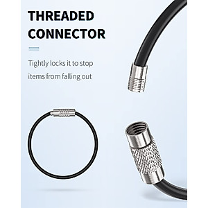 Uniclife 4 Inch Wire Keychain Cable in 6 Assorted Colors Large Stainless Steel Key Ring Loop Holder for Outdoor Hiking Heavy Duty Connectable Luggage Tag Keeper for Sport and Travel, 12 Pack