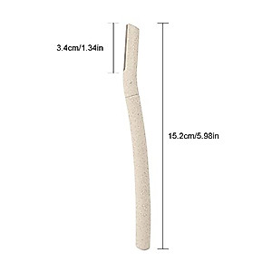 Biodegradable Eyebrow Razors, Facial Hair Remover, Shaver, Trimmer, Shaper, Dermaplaning Tool, 12 pcs Natural Color